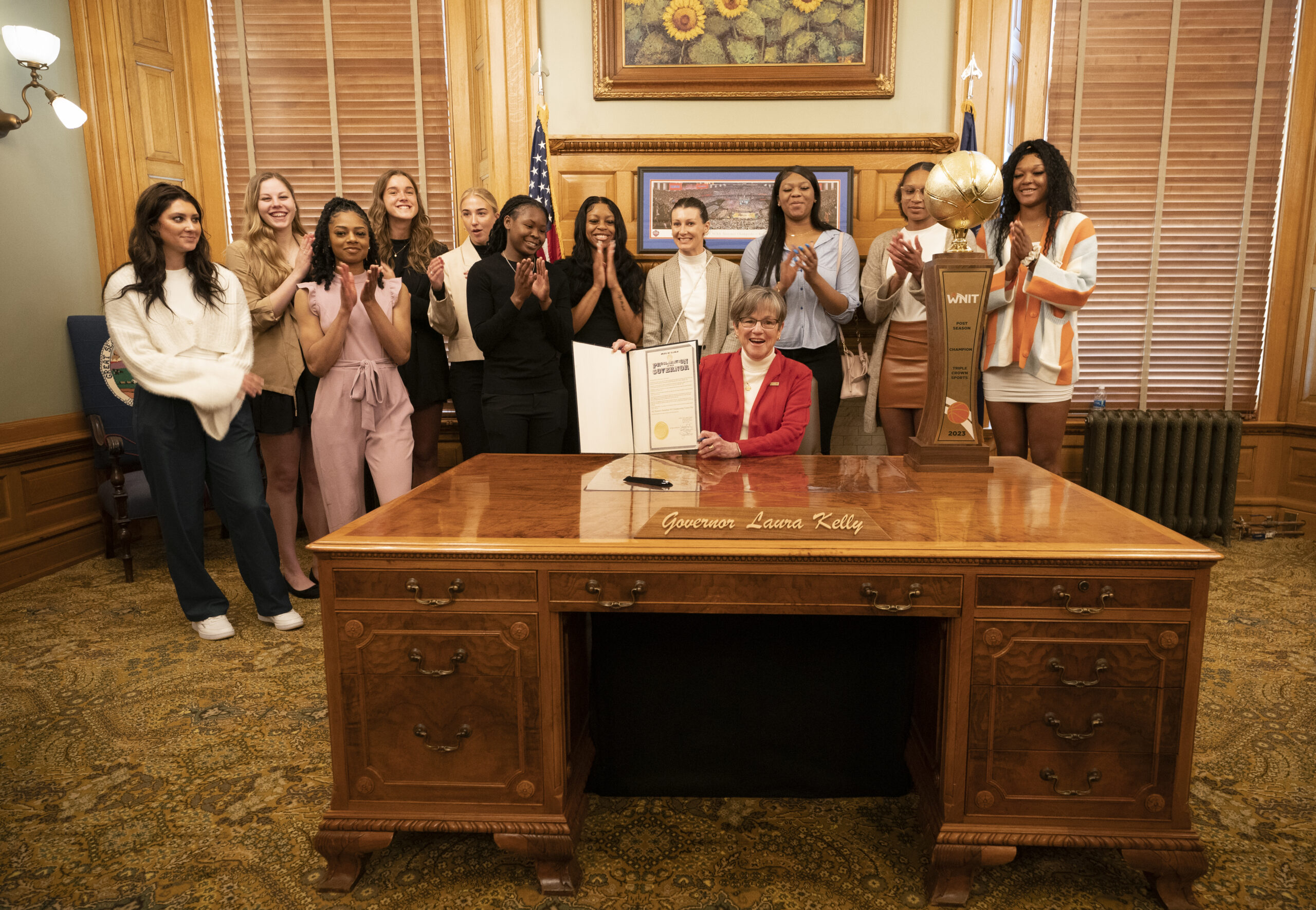 PHOTOS: Governor honors Kansas women’s basketball for WNIT victory ...